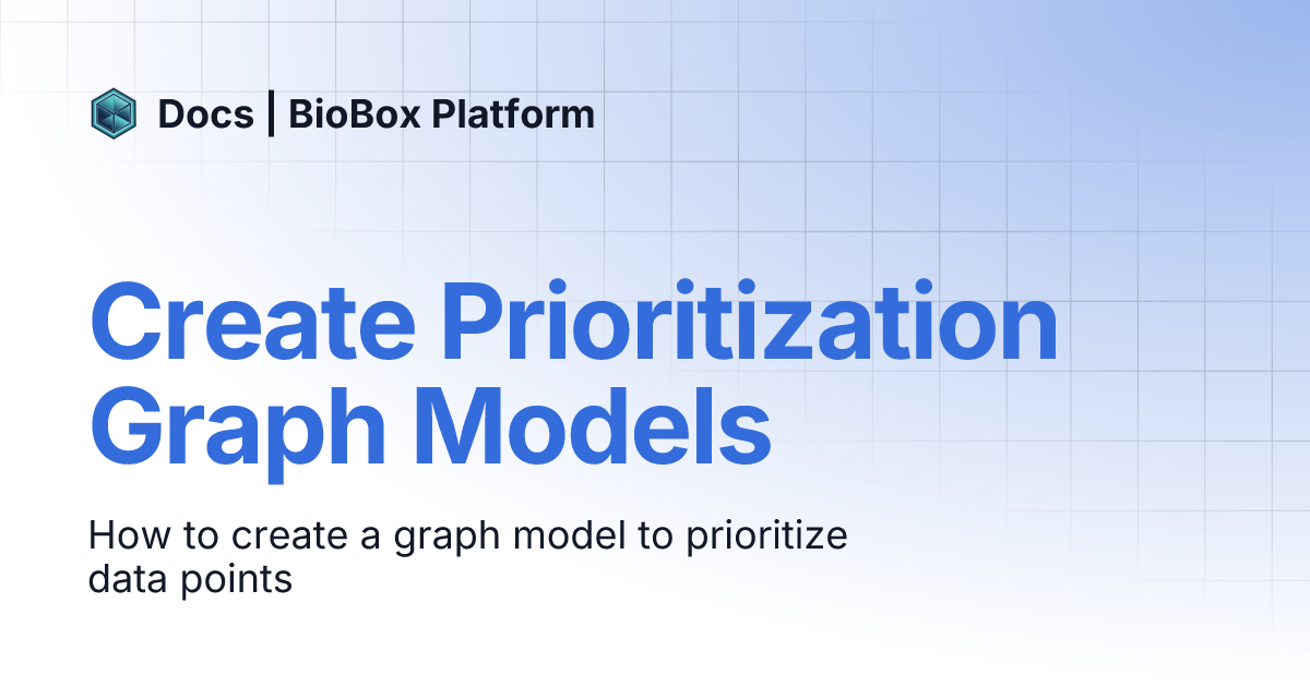 Create Prioritization Graph Models | Docs | BioBox Platform